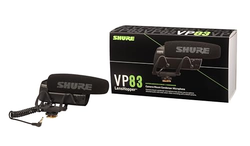 Shure VP83 LensHopper Camera-Mounted Condenser Shotgun Microphone for use with DSLR Cameras and HD Camcorders - Capture Detailed, High Definition Audio with Full Low-end Response