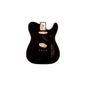 fender alder telecaster body - vintage bridge routing - black