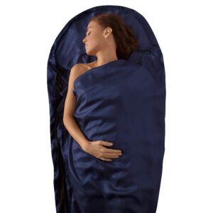 sea to summit premium silk sleeping bag liner, traveller w/pillow slip (88x37 inches)