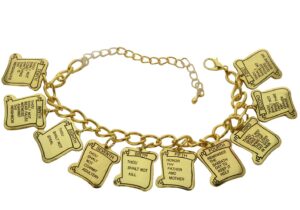 sterling gifts ten commandments charm bracelet gold