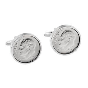 worldcoincufflinks - 10th wedding anniversary - tin anniversary - genuine 2014 mint coin cufflinks