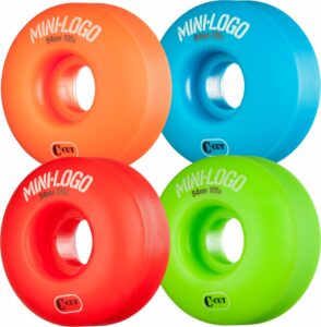 mini logo c-cut green / red / blue / orange skateboard wheels - 54mm 101a (set of 4)