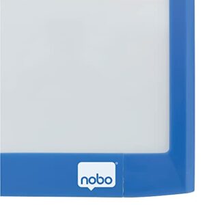 Nobo 1903816 Mini Magnetic Whiteboard with Coloured Frame, Dry Wipe, Wall Mountable, Includes Whiteboard Pen, Magnets, Eraser & Foam Adhesive Mounting Pads,Light Blue,216 x 280 mm