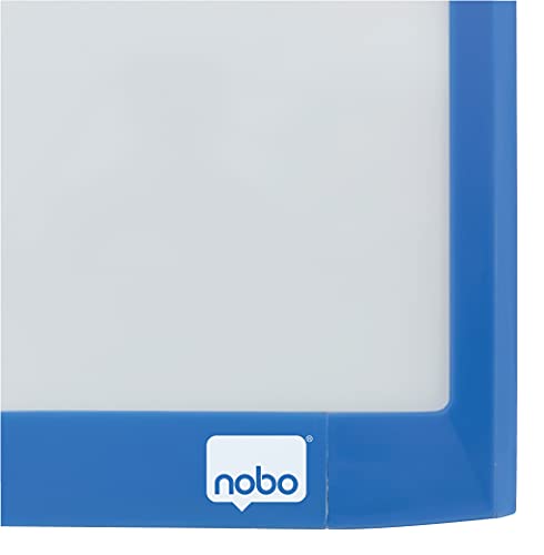 Nobo 1903816 Mini Magnetic Whiteboard with Coloured Frame, Dry Wipe, Wall Mountable, Includes Whiteboard Pen, Magnets, Eraser & Foam Adhesive Mounting Pads,Light Blue,216 x 280 mm