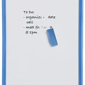 Nobo 1903816 Mini Magnetic Whiteboard with Coloured Frame, Dry Wipe, Wall Mountable, Includes Whiteboard Pen, Magnets, Eraser & Foam Adhesive Mounting Pads,Light Blue,216 x 280 mm