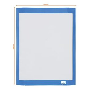 Nobo 1903816 Mini Magnetic Whiteboard with Coloured Frame, Dry Wipe, Wall Mountable, Includes Whiteboard Pen, Magnets, Eraser & Foam Adhesive Mounting Pads,Light Blue,216 x 280 mm