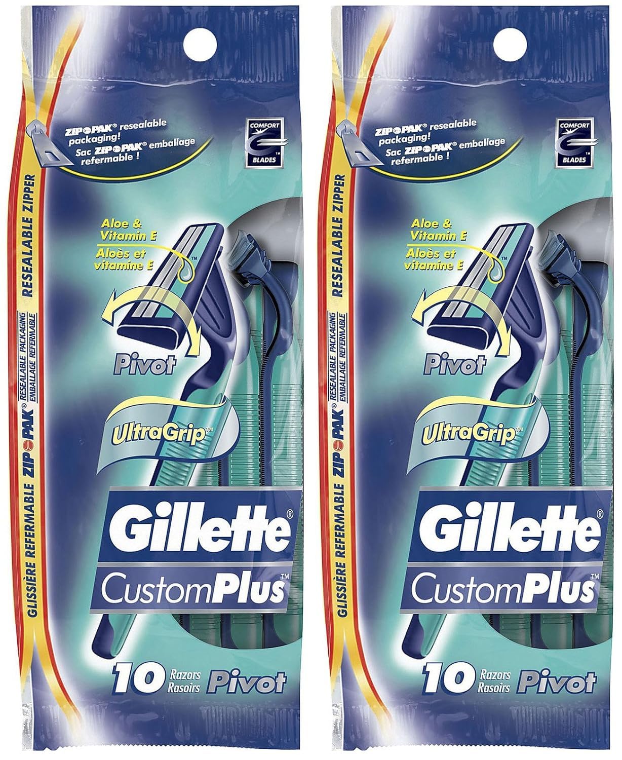 Gillette Mens Sensor 2 Plus Disposable 10 Count (2 Pack)