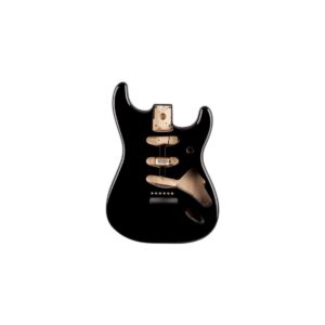 fender alder stratocaster body - vintage bridge routing - black