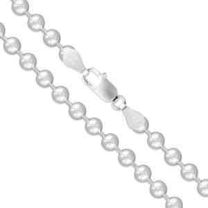 sterling silver italian ball bead chain 3mm 925 italy new dog tag necklace 24"