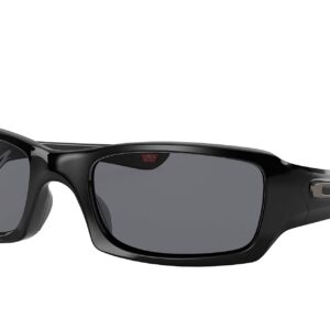 Oakley Men's OO9238 Fives Squared Rectangular Sunglasses, Polished Black/Grey, 54 mm