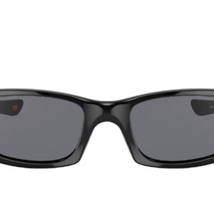 Oakley Men's OO9238 Fives Squared Rectangular Sunglasses, Polished Black/Grey, 54 mm