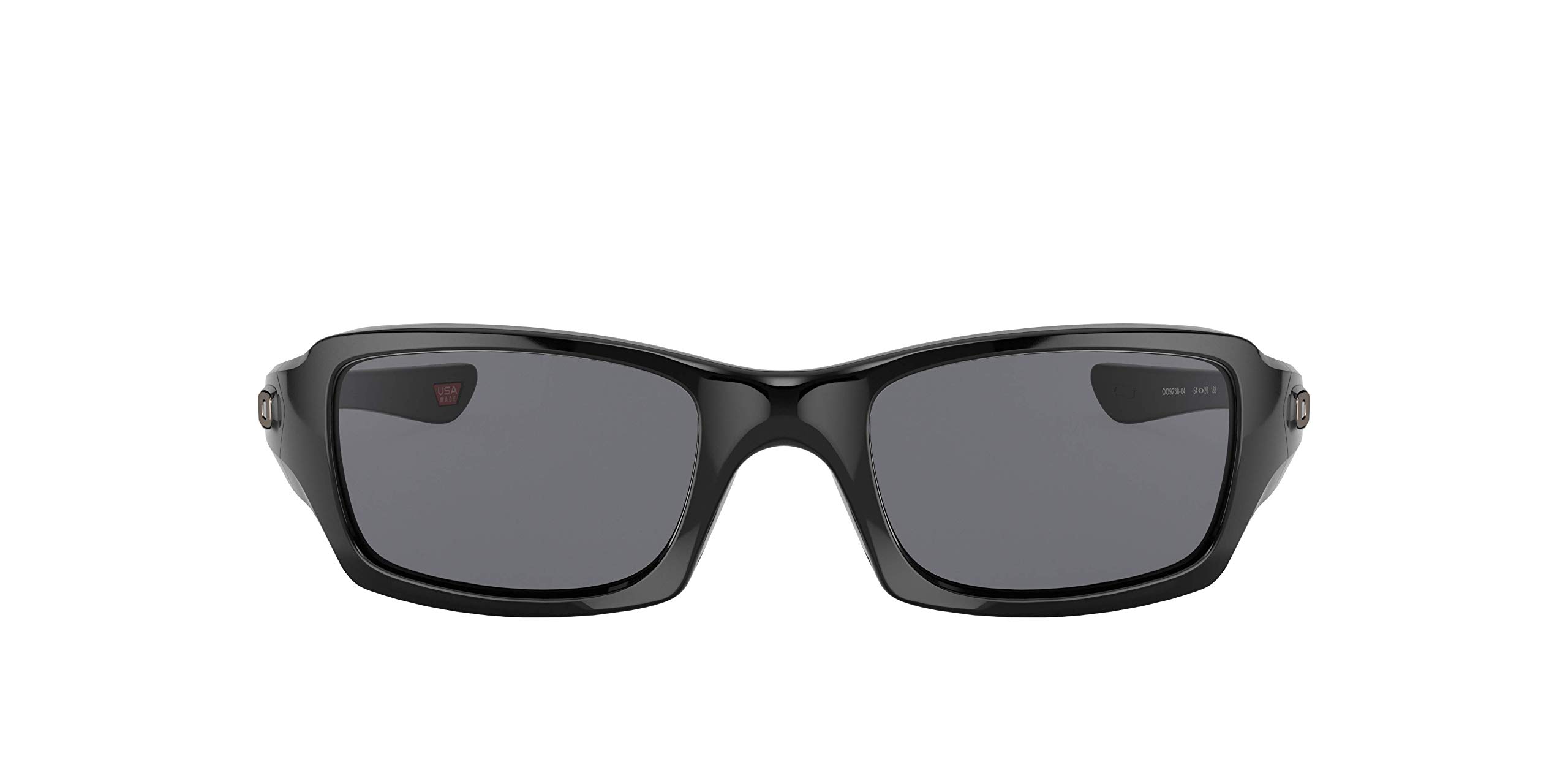 Oakley Men's OO9238 Fives Squared Rectangular Sunglasses, Polished Black/Grey, 54 mm