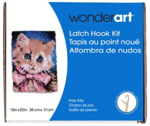 patons wonderart prize kitty latch hook kit, 15" x 20"