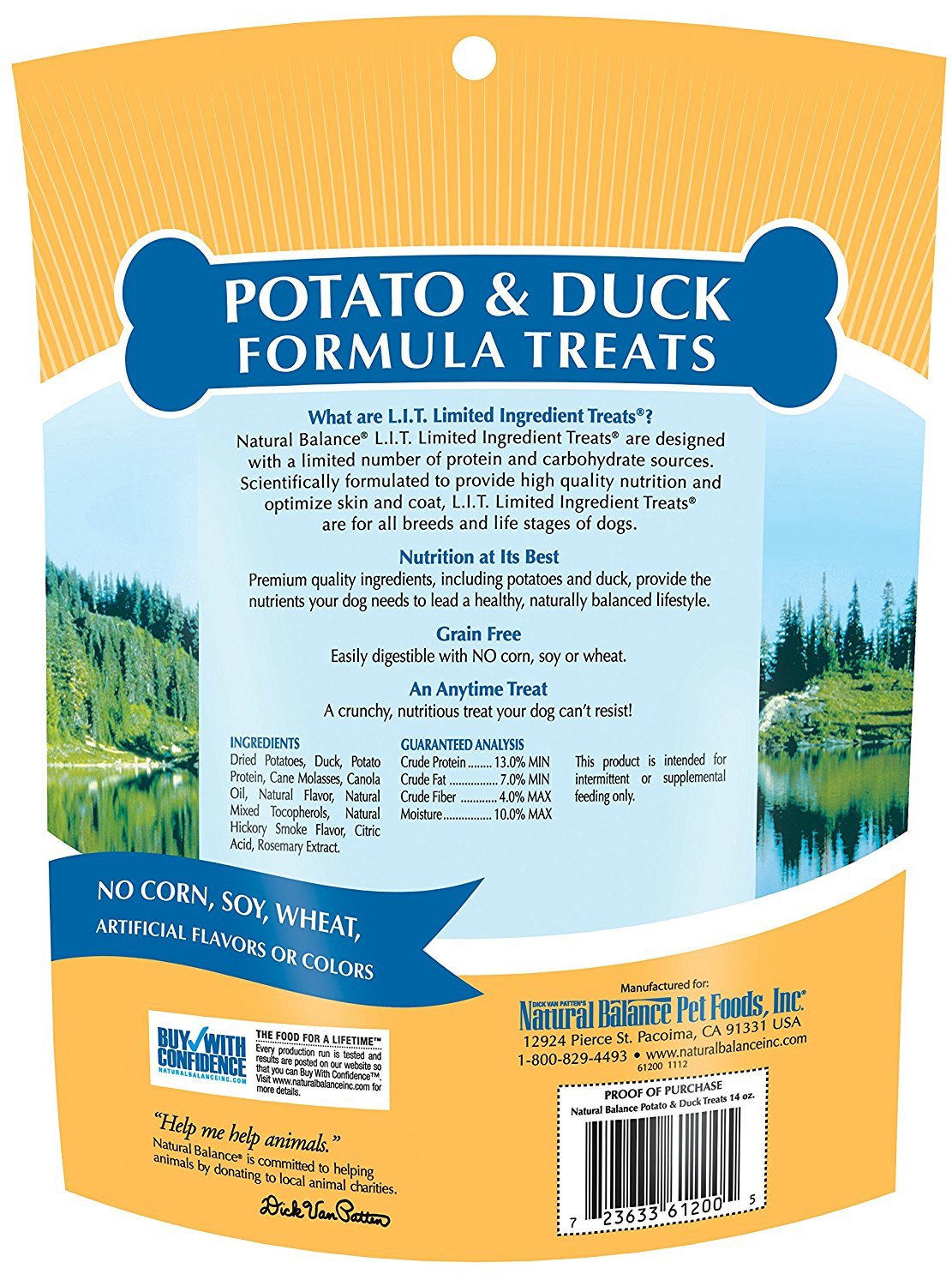 Natural Balance Limited Ingredient Dog Treats Potato & Duck Formula, 14 oz, 3 Pack