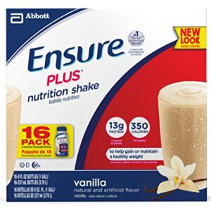 Ensure Plus Nutrition Shake, Vanilla, 8 ounces, 16 count