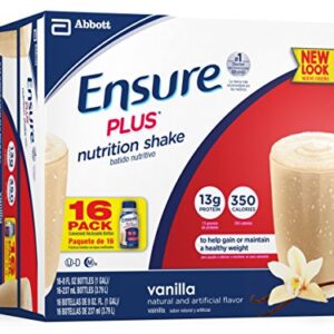 Ensure Plus Nutrition Shake, Vanilla, 8 ounces, 16 count