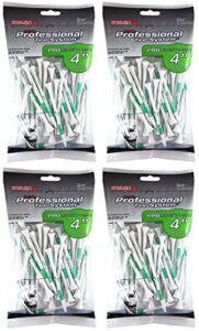 pride professional tee system prolength max 4" white golf tees - 4 bags