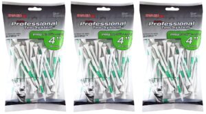 pride professional tee system prolength max 4" white golf tees - 3 bags