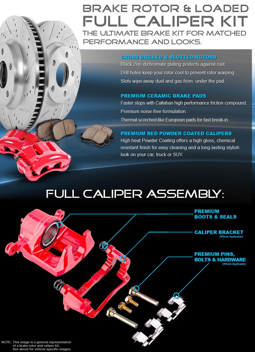 Callahan Front Brake Kit for Ford Fusion Lincoln MKZ Zephyr Mazda 6 Mercury Milan Disc Brake Rotors Ceramic Brakes Pads Replacement Brake Kit