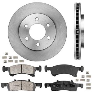 callahan crk14033 front 329mm premium oe 6 lug [2] brake rotors + ceramic pads + clips [fit ford expedition lincoln navigator]