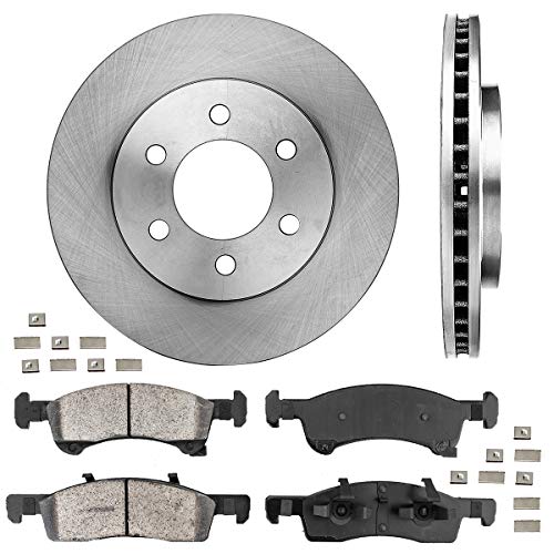 Callahan CRK14033 FRONT 329mm Premium OE 6 Lug [2] Brake Rotors + Ceramic Pads + Clips [fit Ford Expedition Lincoln Navigator]