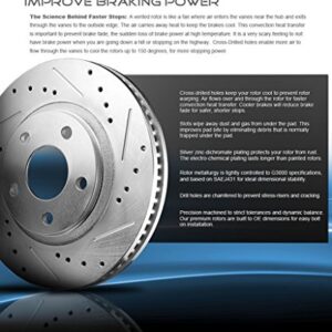 Callahan Front Brakes For 2005 2006 2007 2008 2009 2010 Ford F-250 F-350 4X4 4WD Drilled and Slotted Brake Rotors