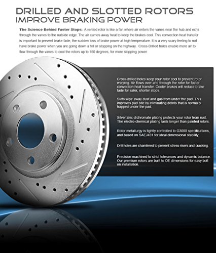 Callahan Front Brakes For 2005 2006 2007 2008 2009 2010 Ford F-250 F-350 4X4 4WD Drilled and Slotted Brake Rotors