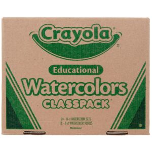 Crayola Watercolors Classpack, Bulk Paint Set For Kids, 24 Trays & 12 Refills, School Supplies