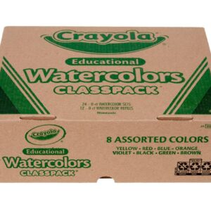 Crayola Watercolors Classpack, Bulk Paint Set For Kids, 24 Trays & 12 Refills, School Supplies