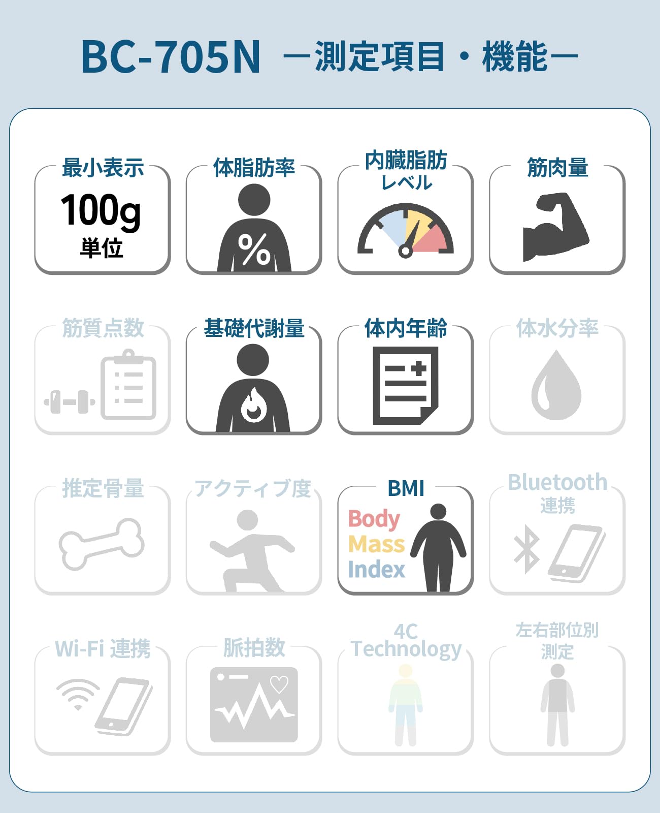 Tanita Body Composition Monitor, Made in Japan, BC-705N WH, Auto-recognition Feature for Easy Measurements