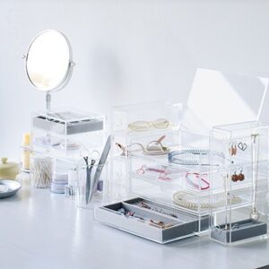 moma muji acrylic case 2 drawers - large w25.5 x d17x h9.5cm (w10.2 x d6.8 x h3.8")