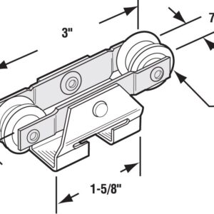 Prime-Line N 6659 Pocket or Closet Door, Acme, Top Mounted, Four 7/8 In. Wheel Trolley Design, fits Acme Doors (Single Pack)