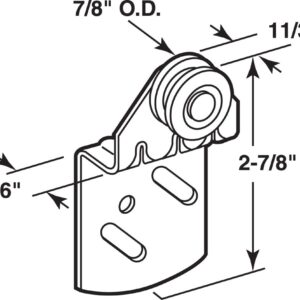 Prime-Line N 6718 9/16 In. Offset Sliding Wardrobe Back Door Roller Assembly (2 Pack)