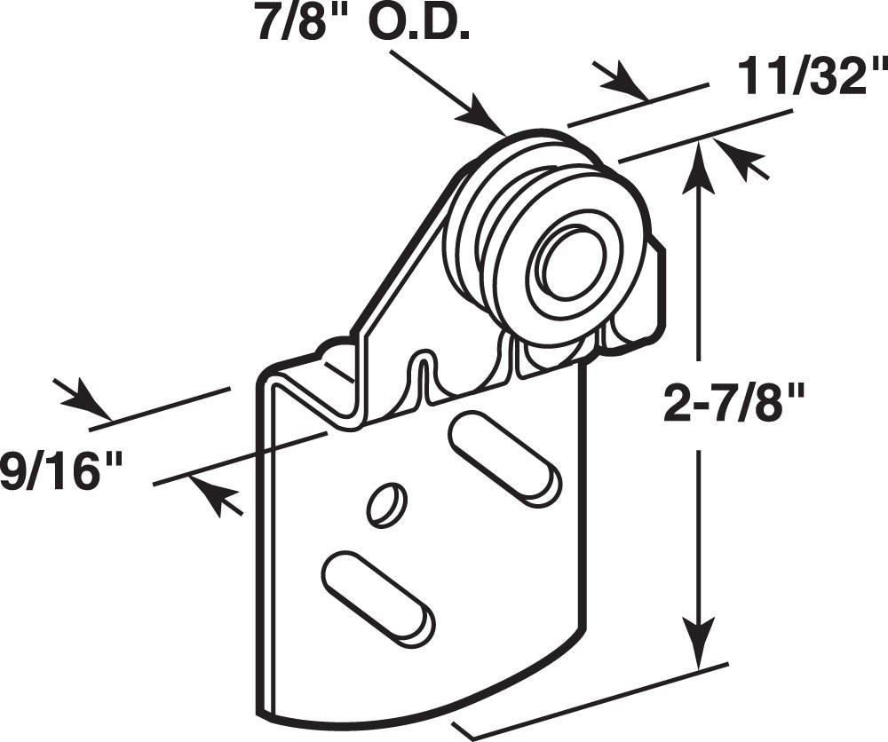 Prime-Line N 6718 9/16 In. Offset Sliding Wardrobe Back Door Roller Assembly (2 Pack)