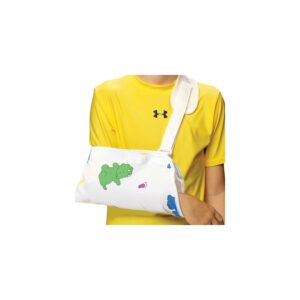 otc kidsline arm sling, shoulder cradle style support, fun print, pediatric