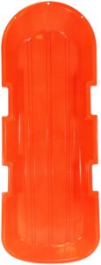 esp 48" day glow sno-twin toboggan – two-rider sled – tough polyresin, diamond-polished bottom – neon orange 1143