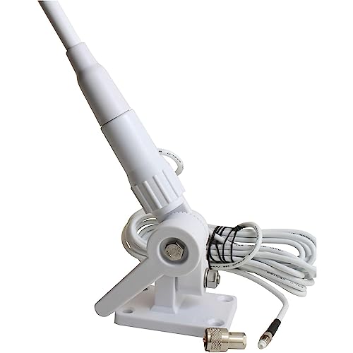 Tram-Browning 46 Inch Fiberglass Marine Antenna, Pretuned VHF 3-dBd-Gain, Rachet-Mount with RG58 Cable and FME-Female Connector with PL-259 Adapter, 1607-HC