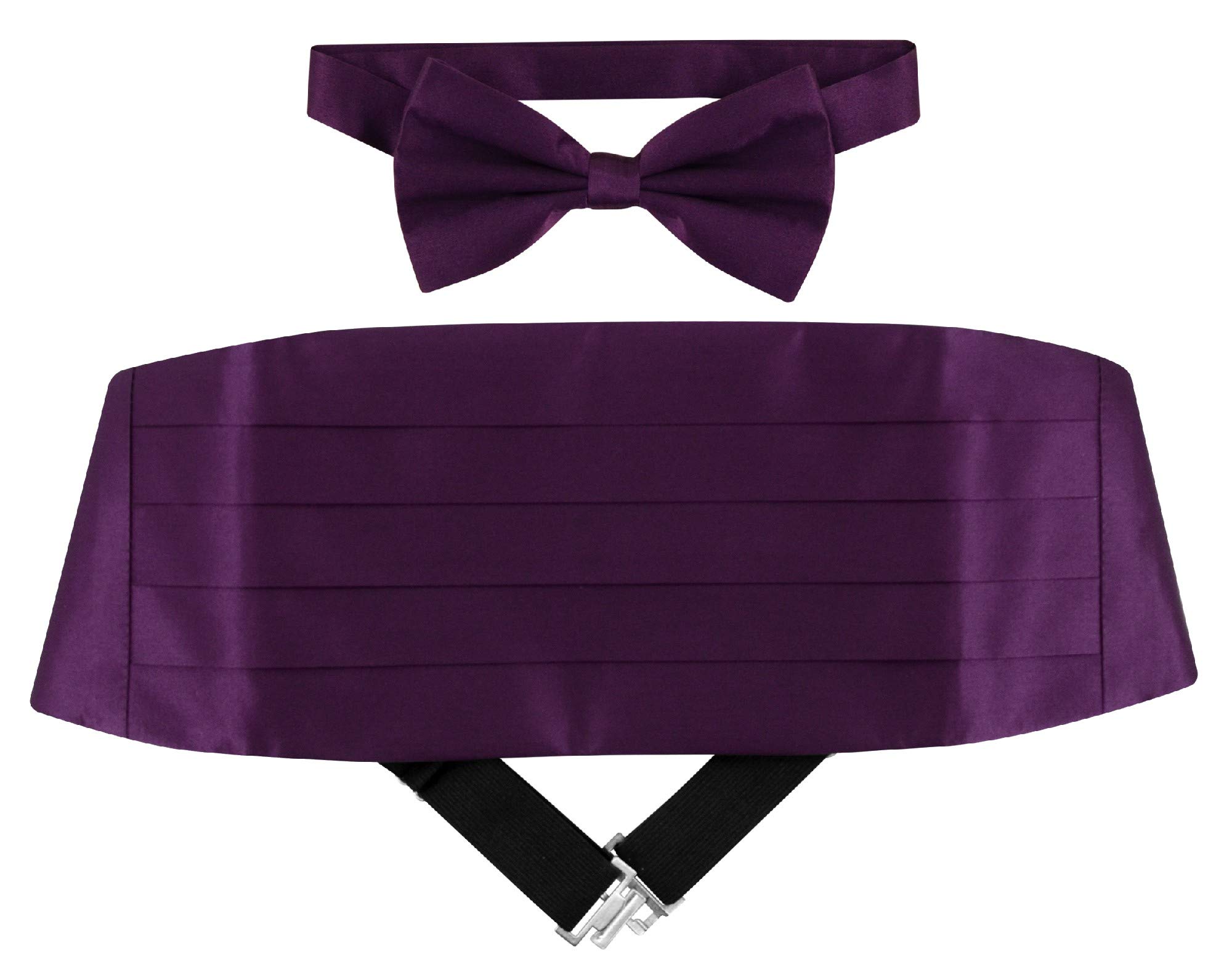 SILK Cumberbund & BowTie DARK PURPLE Men's Cummerbund & Bow Tie Set