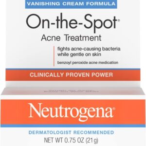 Neutrogena On-The-Spot Acne Spot Treatment with 2.5% Benzoyl Peroxide Acne Treatment Medicine to Treat Face Acne, Gentle Benzoyl Peroxide Pimple Gel for Acne Prone Skin,.75 oz (Pack of 2)