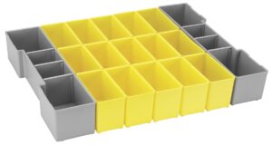 bosch bosch org1a-yellow organizer set for l-boxx-1a, part of click and go mobile transport system, 17-piece