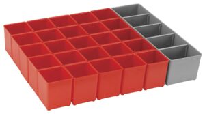 bosch org72-red organizer set for i-boxx72, part of click and go mobile transport system, 30-piece, blue/red