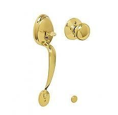 schlage fe285ply505ply lifetime polished brass plymouth lower handleset for electronic keypad with plymouth interior knob