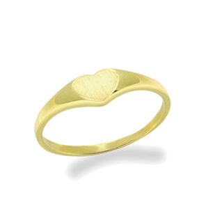 doubleaccent 14k gold ring plain heart yellow gold ring size 2 to 5