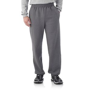 fruit of the loom best collection&#8482 men's fleece elastic bottom pant large charcoal heather