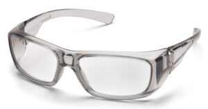 pyramex sg7910d15 pyramex emerge clear safety reader glasses, scratch-resistant,gray frame