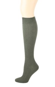 foot traffic, textured cable knit knee socks, sage, one pair, shoe size 7-12