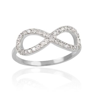 10k white gold diamond infinity ring (7.5)