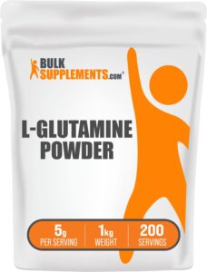 bulksupplements.com l-glutamine powder - glutamine supplement, l-glutamine 5000mg, l glutamine powder - unflavored & gluten free, 5000mg per serving, 1kg (2.2 lbs) (pack of 1)