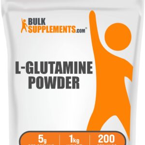 BulkSupplements.com L-Glutamine Powder - Glutamine Supplement, L-Glutamine 5000mg, L Glutamine Powder - Unflavored & Gluten Free, 5000mg per Serving, 1kg (2.2 lbs) (Pack of 1)