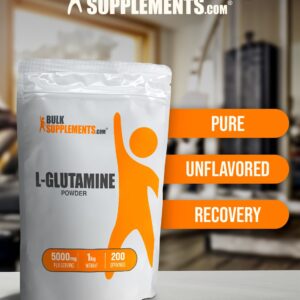 BulkSupplements.com L-Glutamine Powder - Glutamine Supplement, L-Glutamine 5000mg, L Glutamine Powder - Unflavored & Gluten Free, 5000mg per Serving, 1kg (2.2 lbs) (Pack of 1)